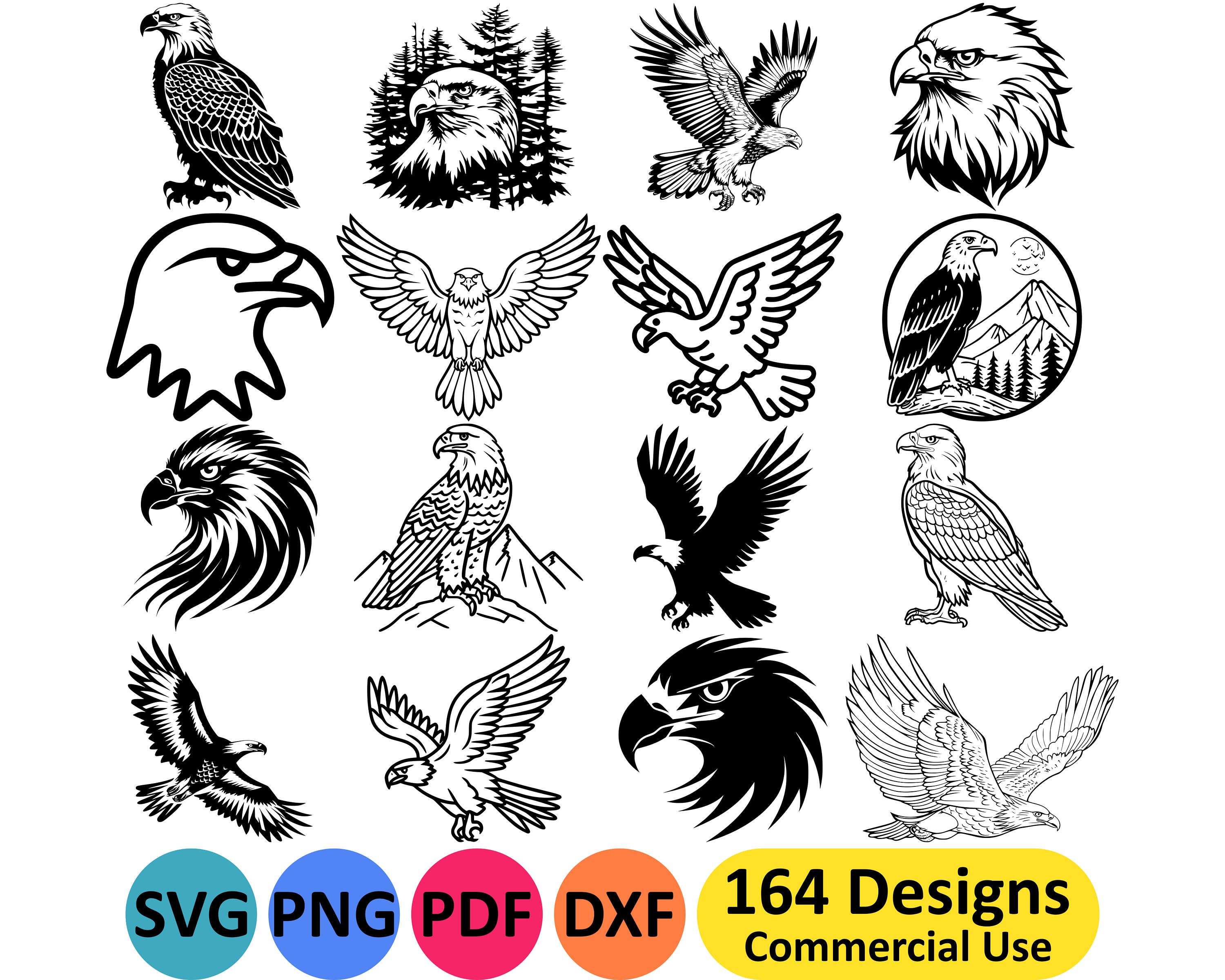 Eagle SVG Bundle Bird of Prey Vector Images for Download, Printable ...