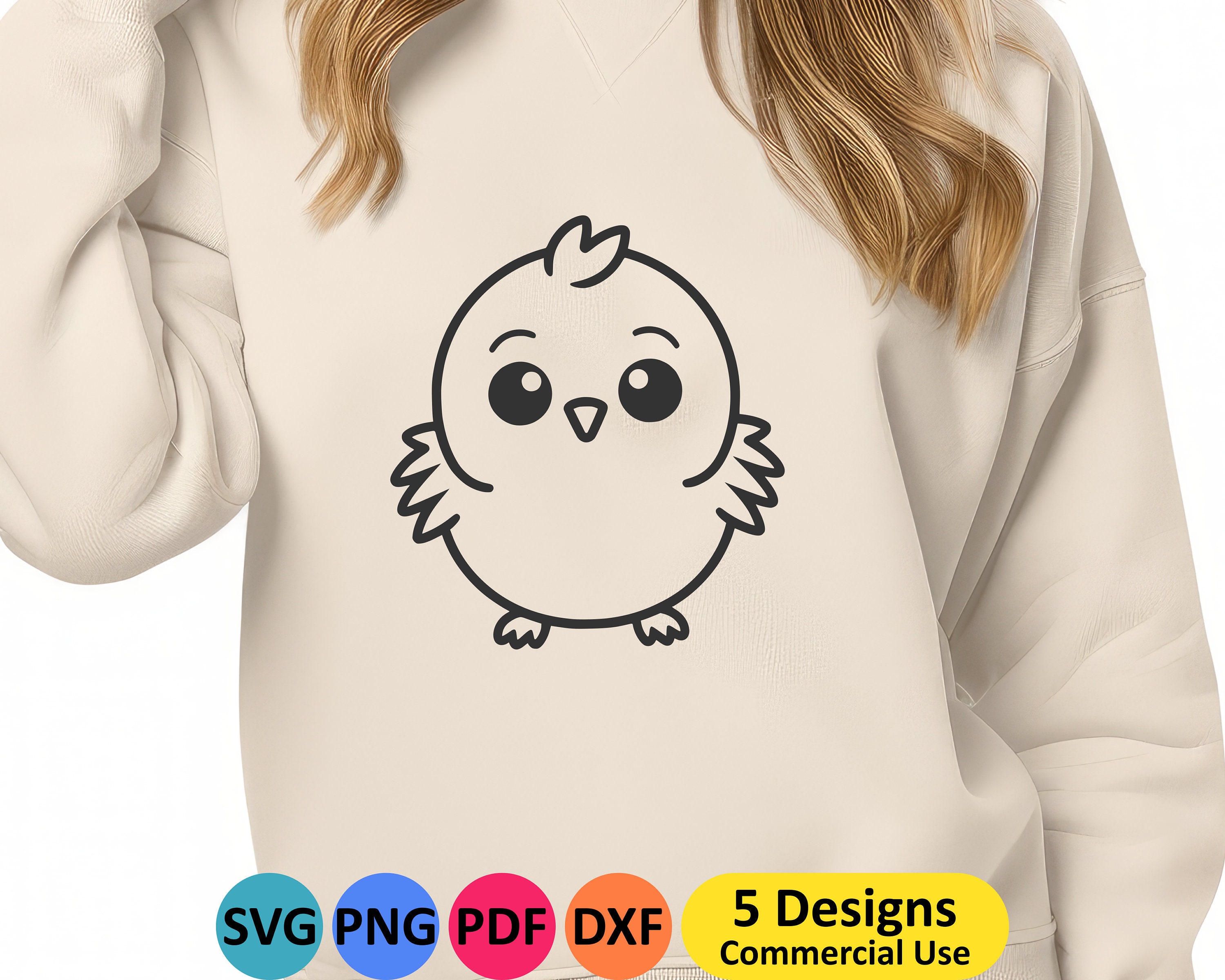 Cute Chick SVG PNG Designs of Baby Chickens, Simple Cartoon Drawings ...