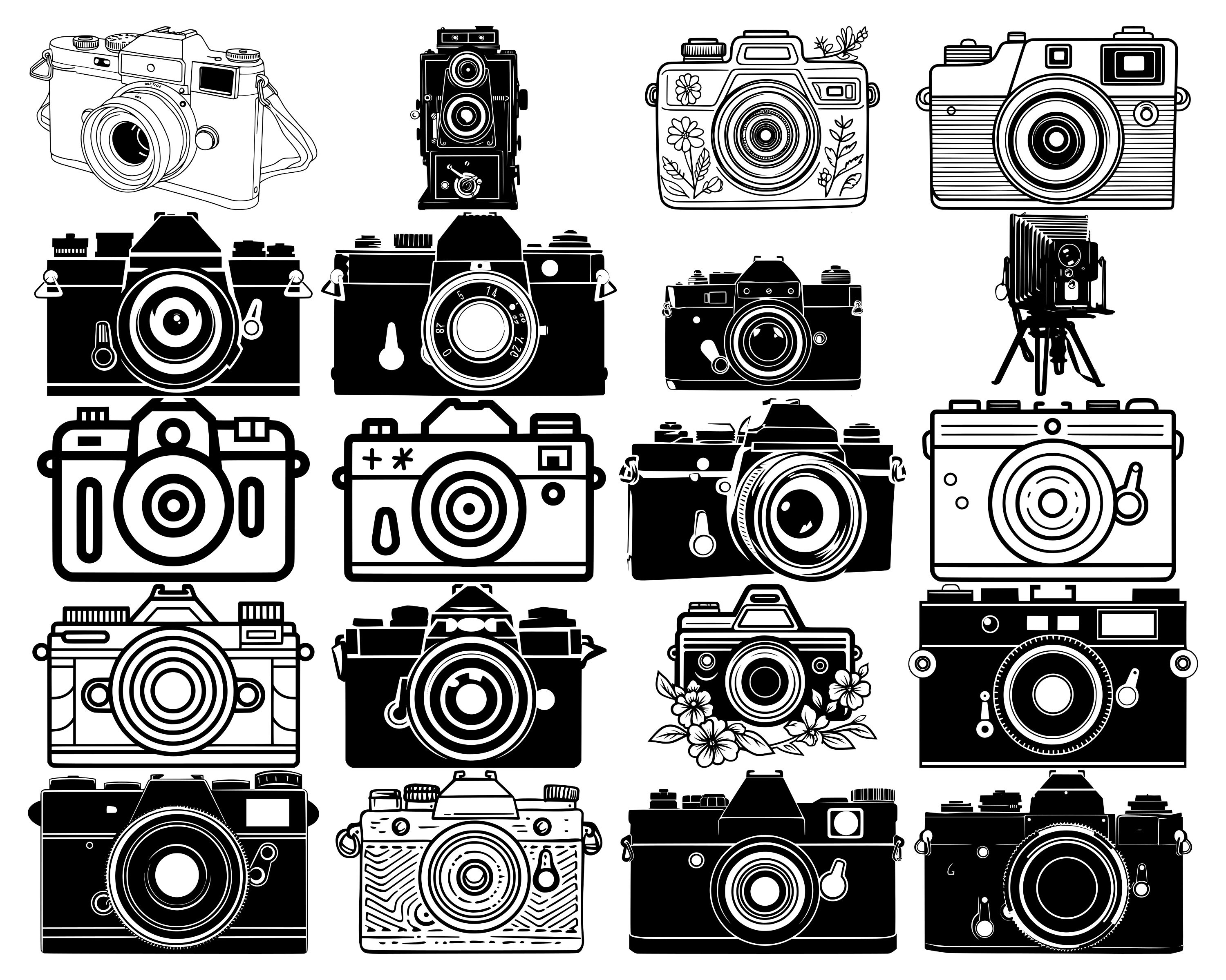 Camera SVG Bundle Photography PNG Files for Digital Download, Printable ...