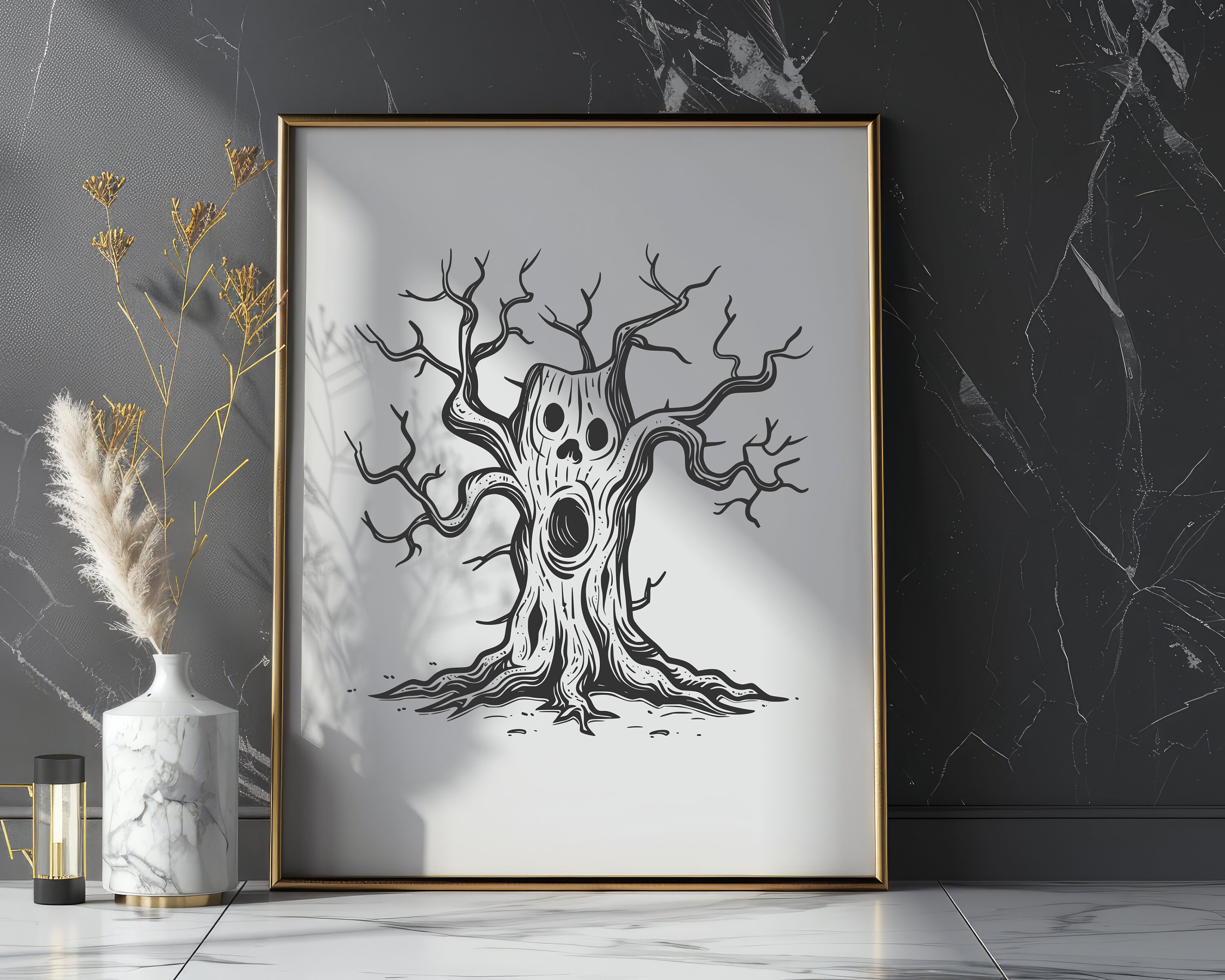 Halloween SVG Spooky Tree PNG for Digital Download, Haunted Clipart for ...