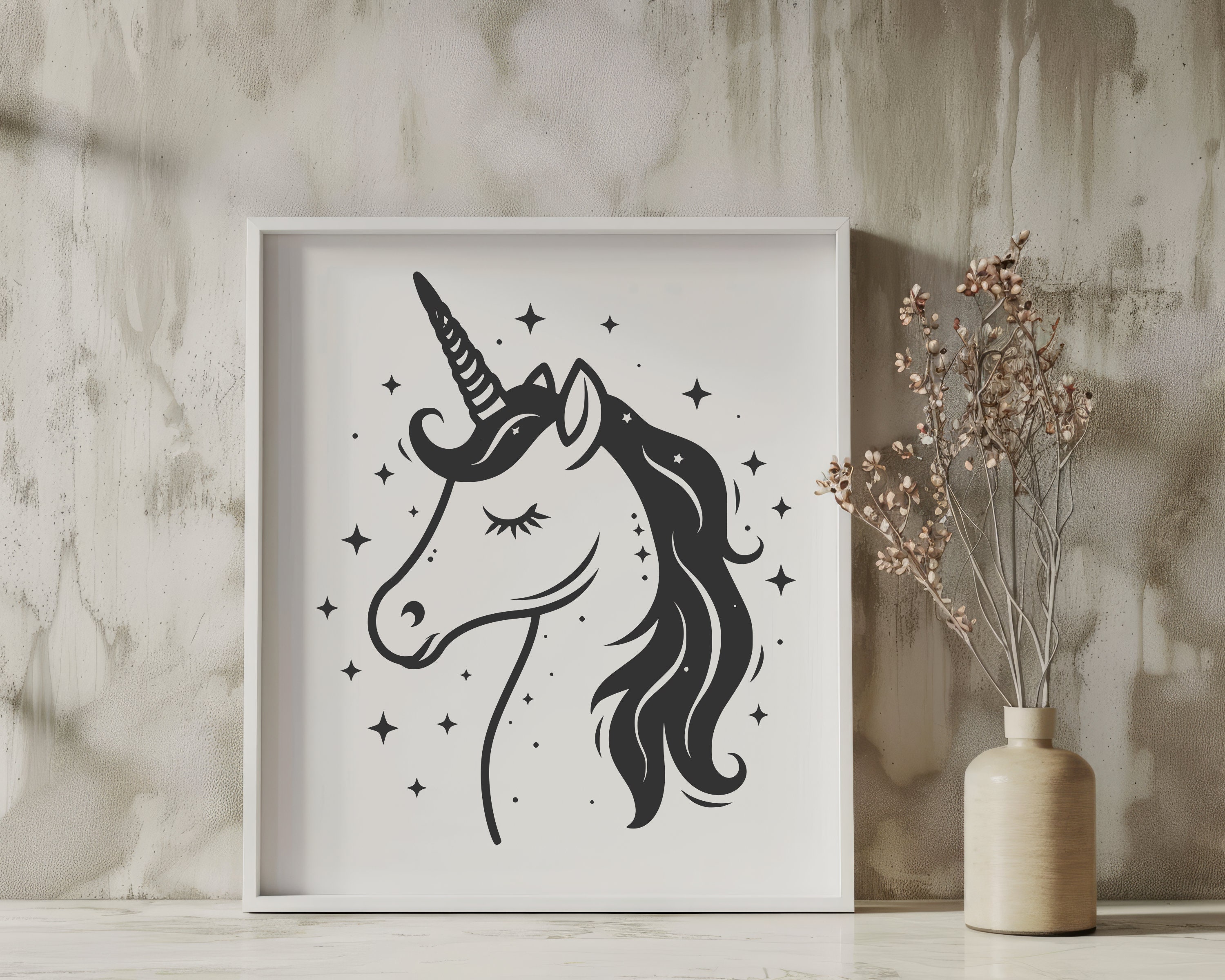 Unicorn SVG Fairy Tale PNG Vector Artwork for Poster Print, Mythical ...
