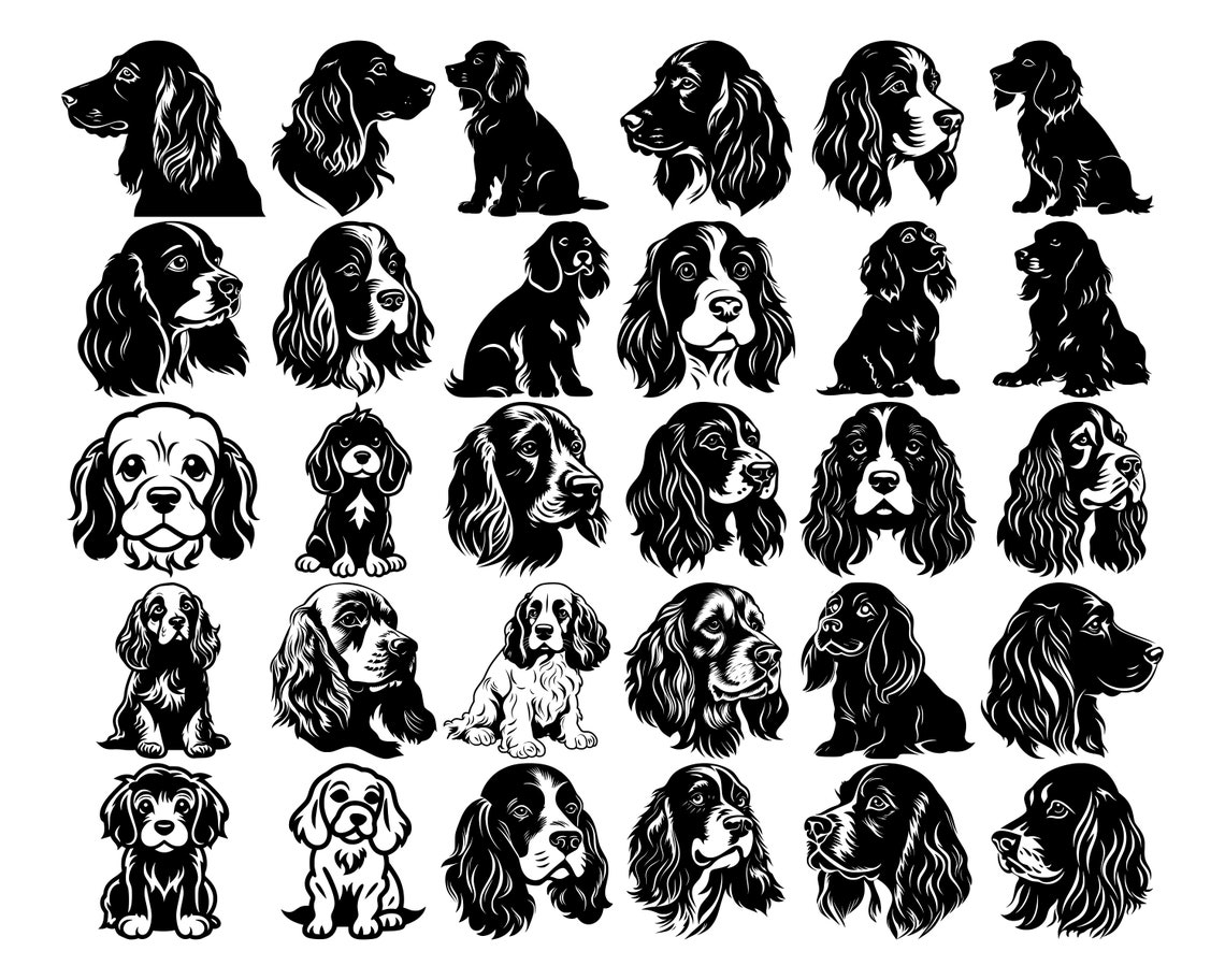 Cocker Spaniel SVG Bundle - 119 Different Dog Svg Designs of Cocker ...