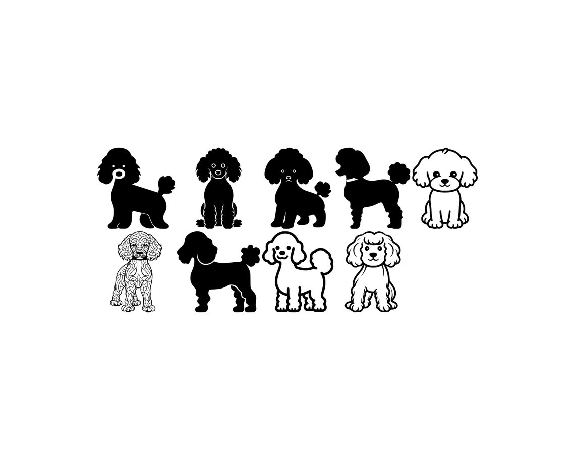 Poodle SVG Bundle - 89 Different Dog Svg Designs of Poodles - Etsy