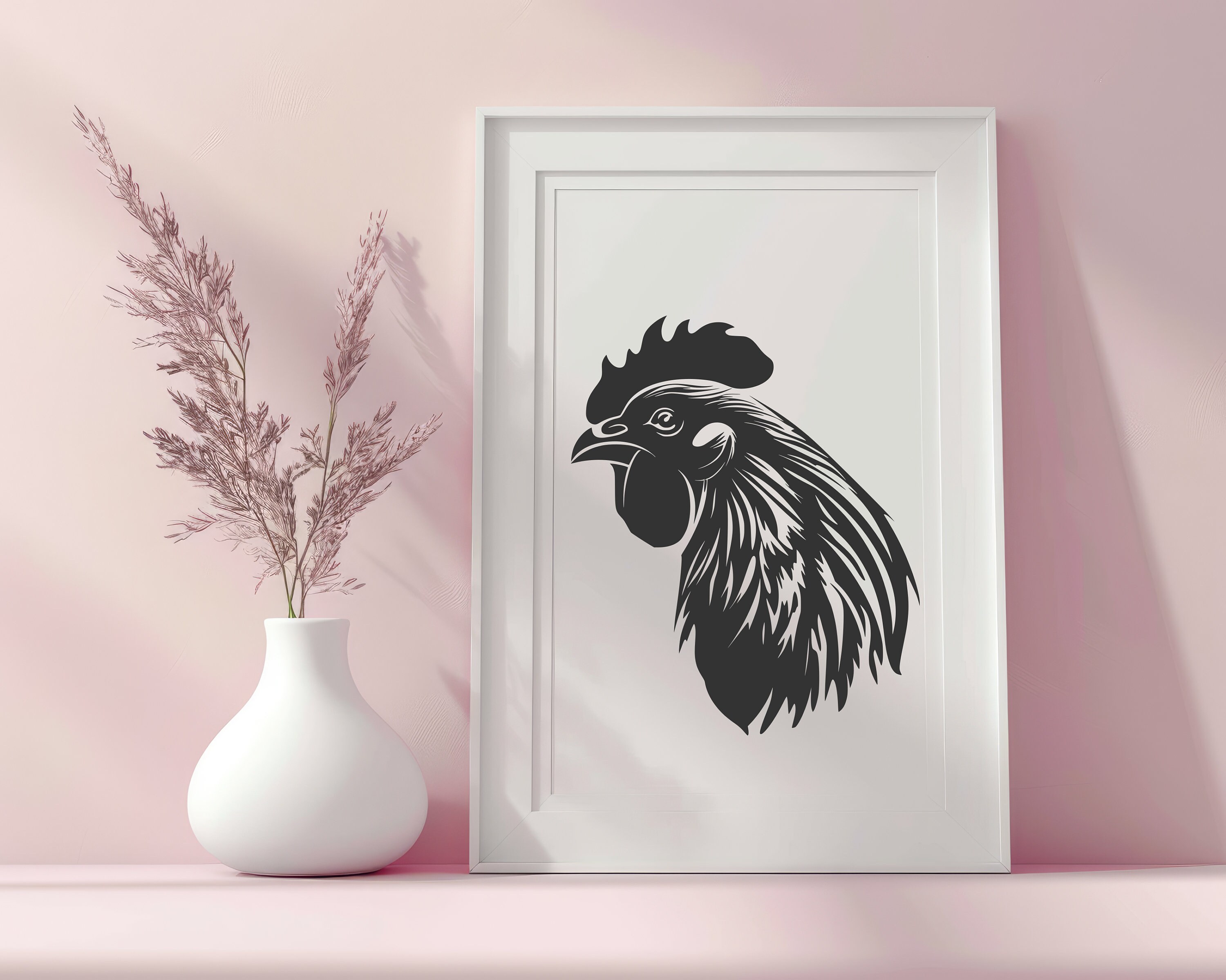 Chicken SVG Cockerel PNG Silhouette Clipart, Farm Yard Artwork Drawings ...