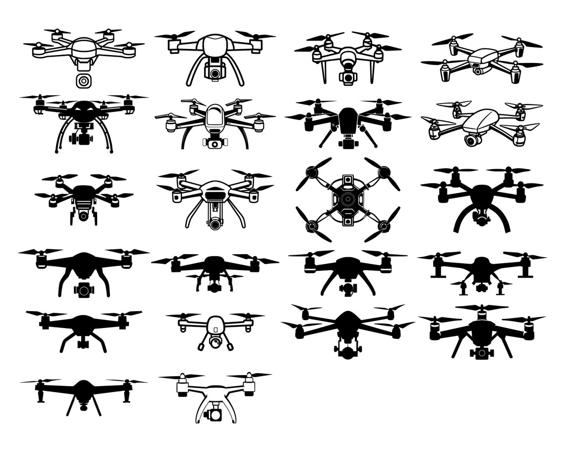 Drone SVG Bundle 46 Designs Cut Files in Formats: Svg, Pdf, Png and Dxf ...