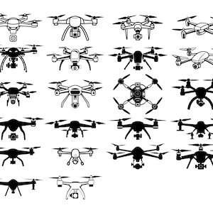 Drone SVG Bundle - 46 Designs - Cut Files in Formats: Svg, Pdf, Png and ...