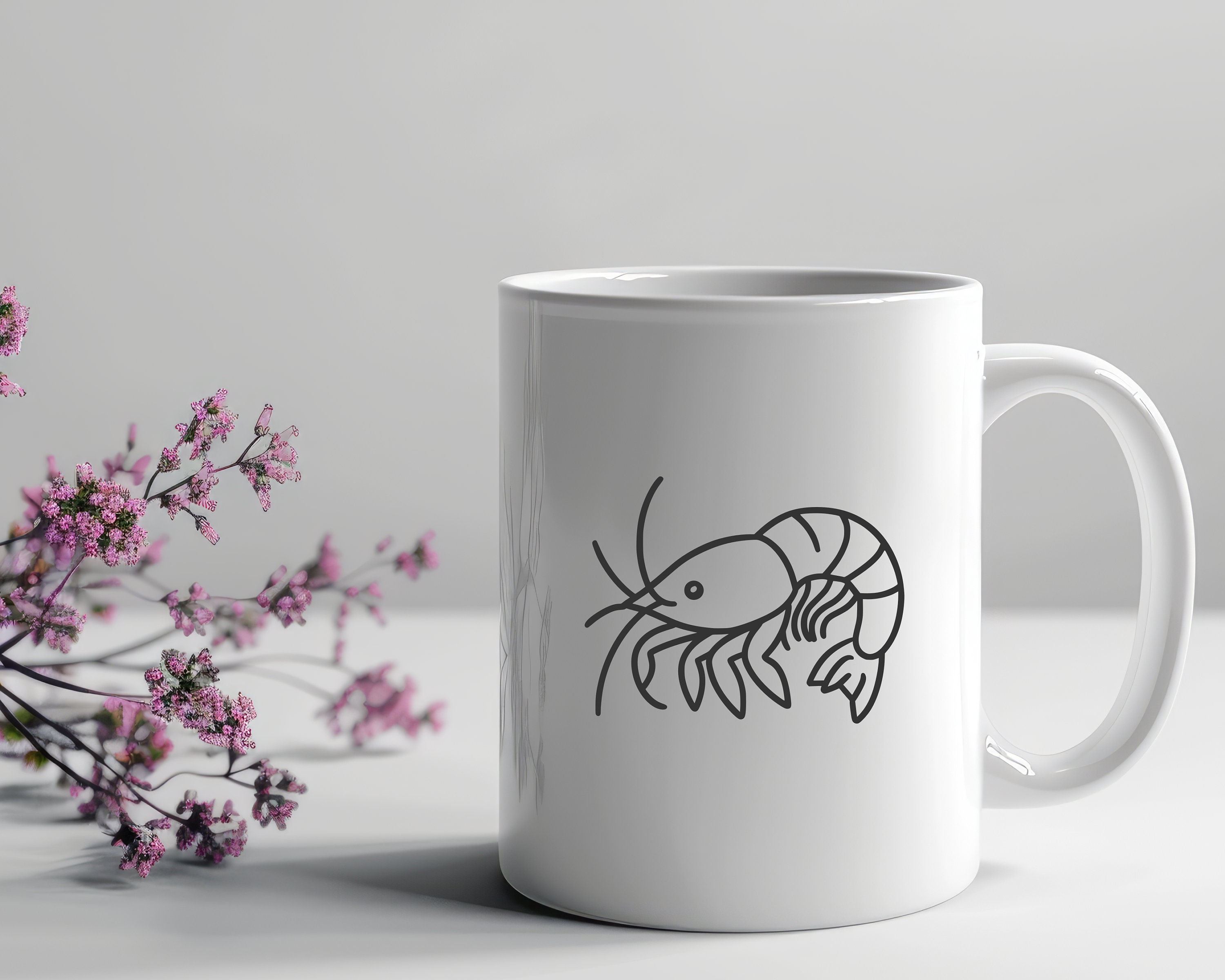 Shrimp SVG Prawn PNG Seafood Cartoon Drawing for Digital Download ...