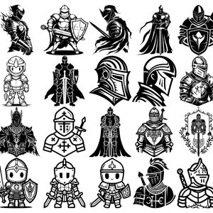 Knight SVG Bundle Medieval Knights Clipart Png Files for Download ...