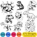 T Rex SVG Dinosaur Bundle Trex PNG Clipart, Dino Clip Art Digital ...