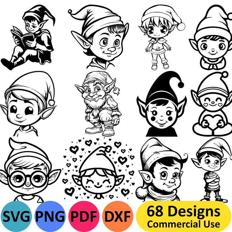 Christmas Elves Svg - Etsy