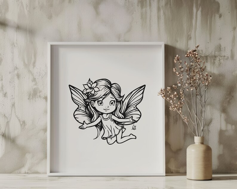 Imágenes prediseñadas imprimibles de Fairy SVG, silueta de cuento de ...