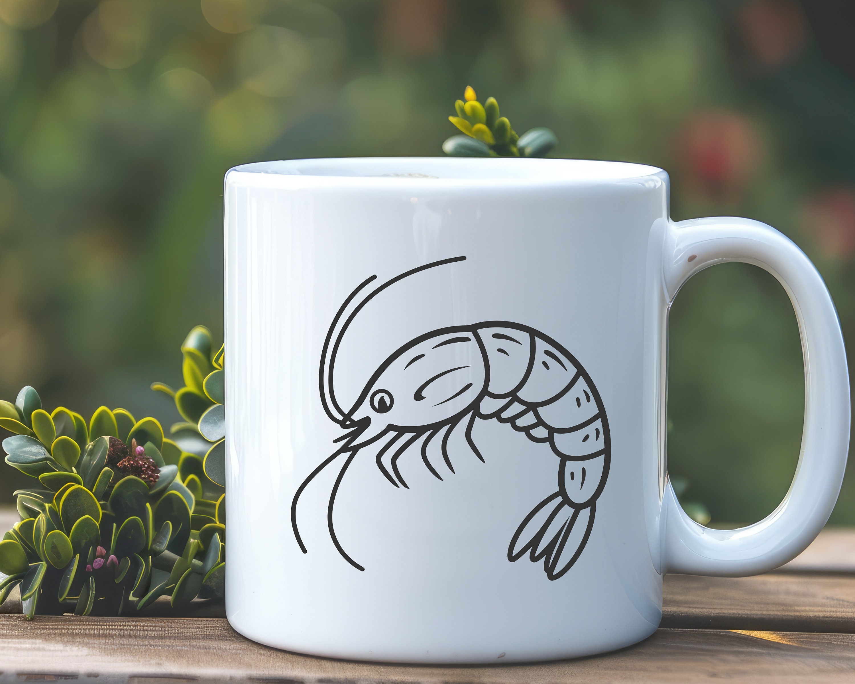 Shrimp SVG Prawn PNG Seafood Cartoon Drawing for Digital Download ...