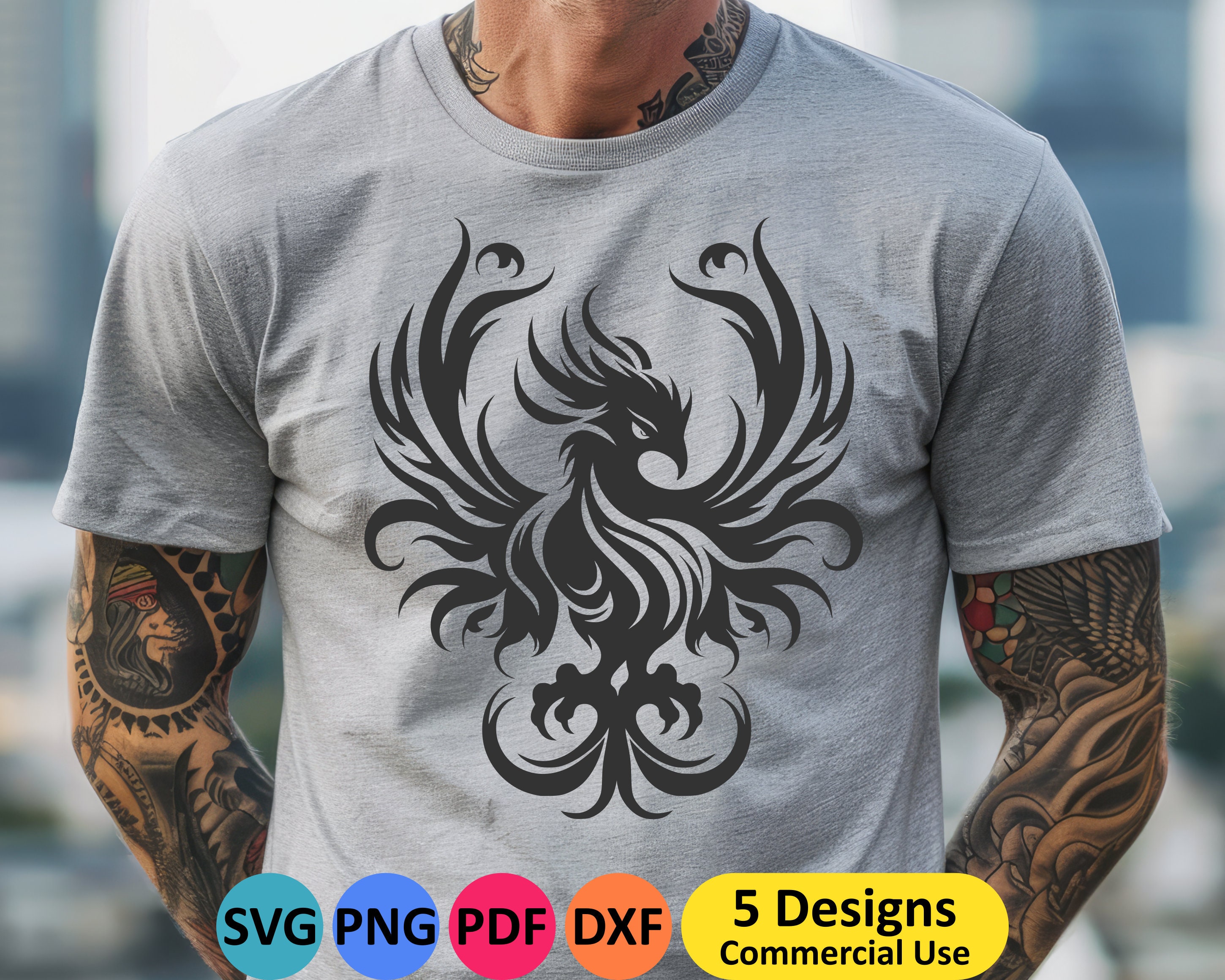 Phoenix SVG Fire Bird PNG Mythical Creature Digital Art for Download ...