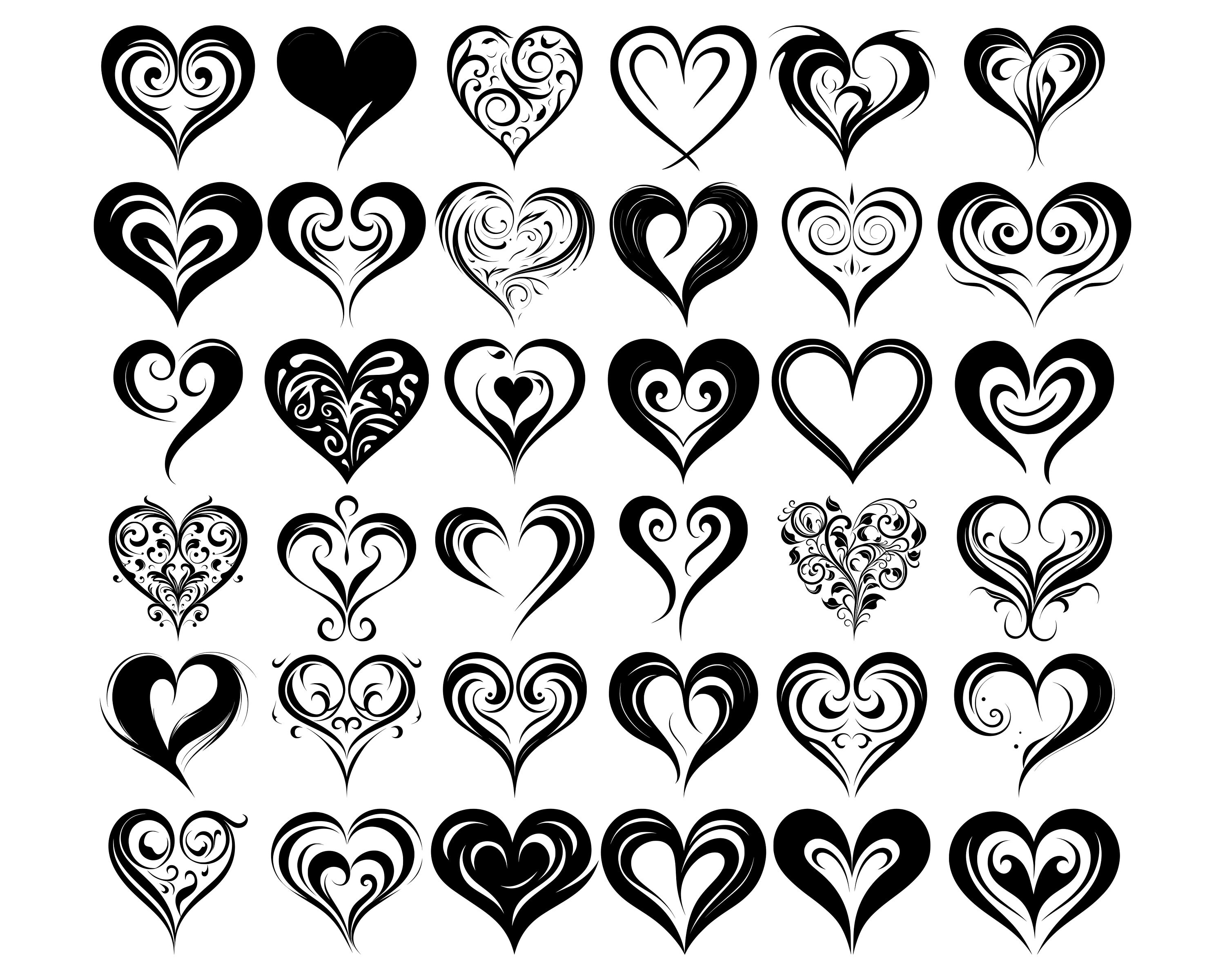 Heart SVG Bundle 260 Different Designs of Cute Hearts, Love Hearts and ...