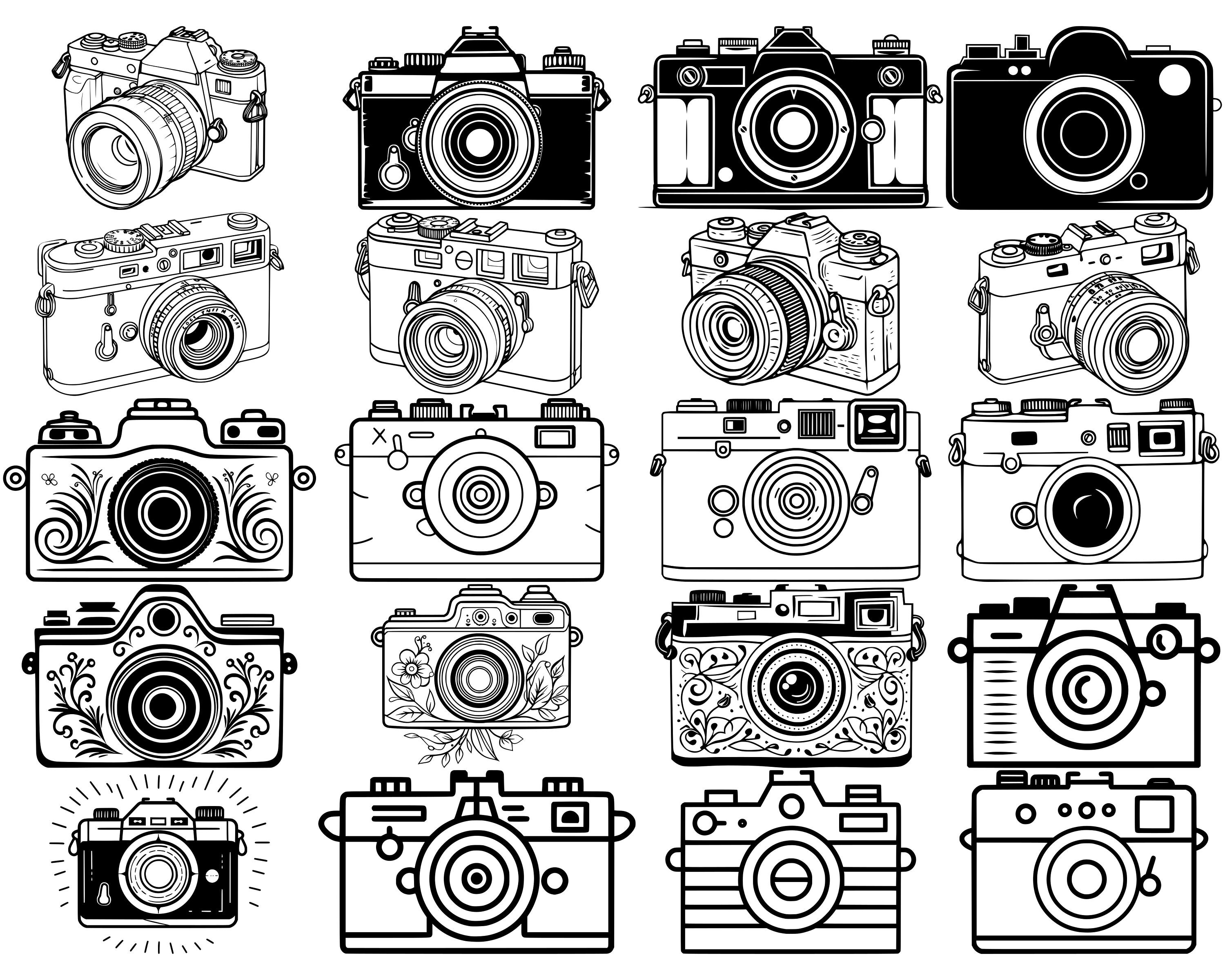 Camera SVG Bundle Photography PNG Files for Digital Download, Printable ...