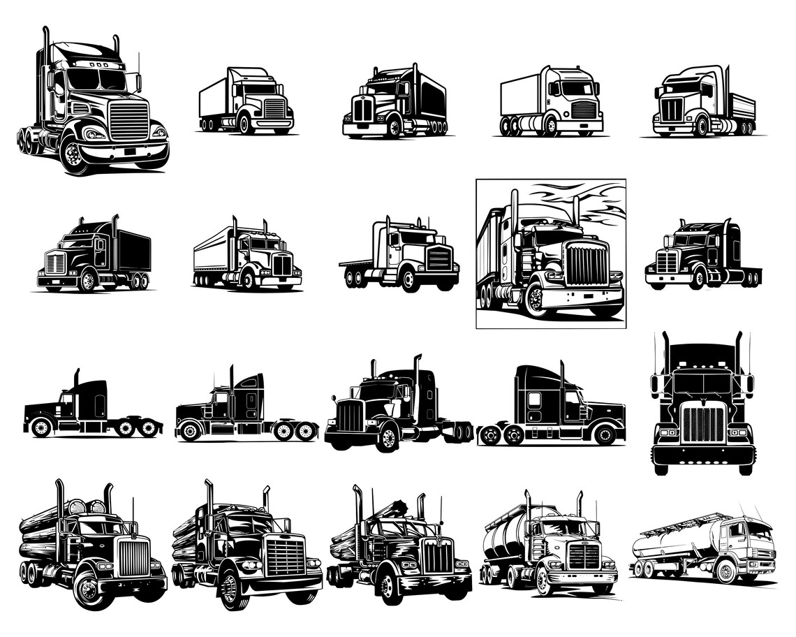 Semi Truck SVG Bundle, Trucker Png Files for Digital Download ...