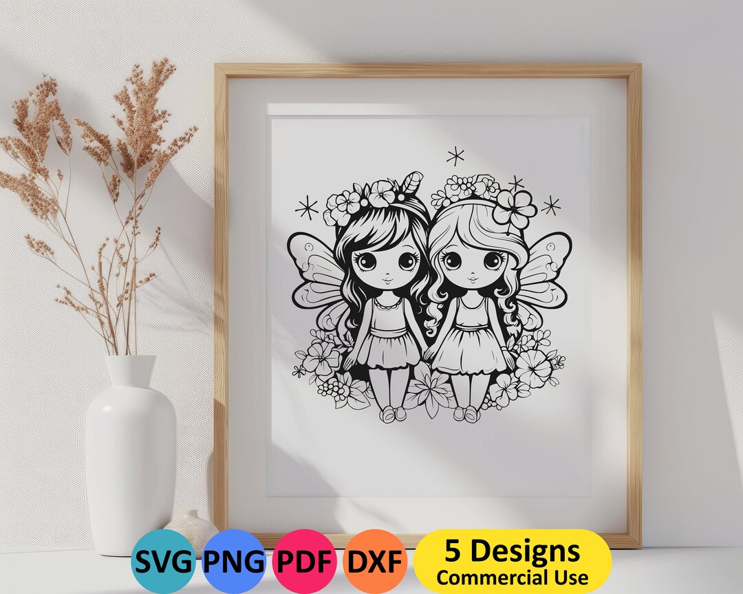 Imágenes prediseñadas imprimibles de Fairy SVG, silueta de cuento de ...