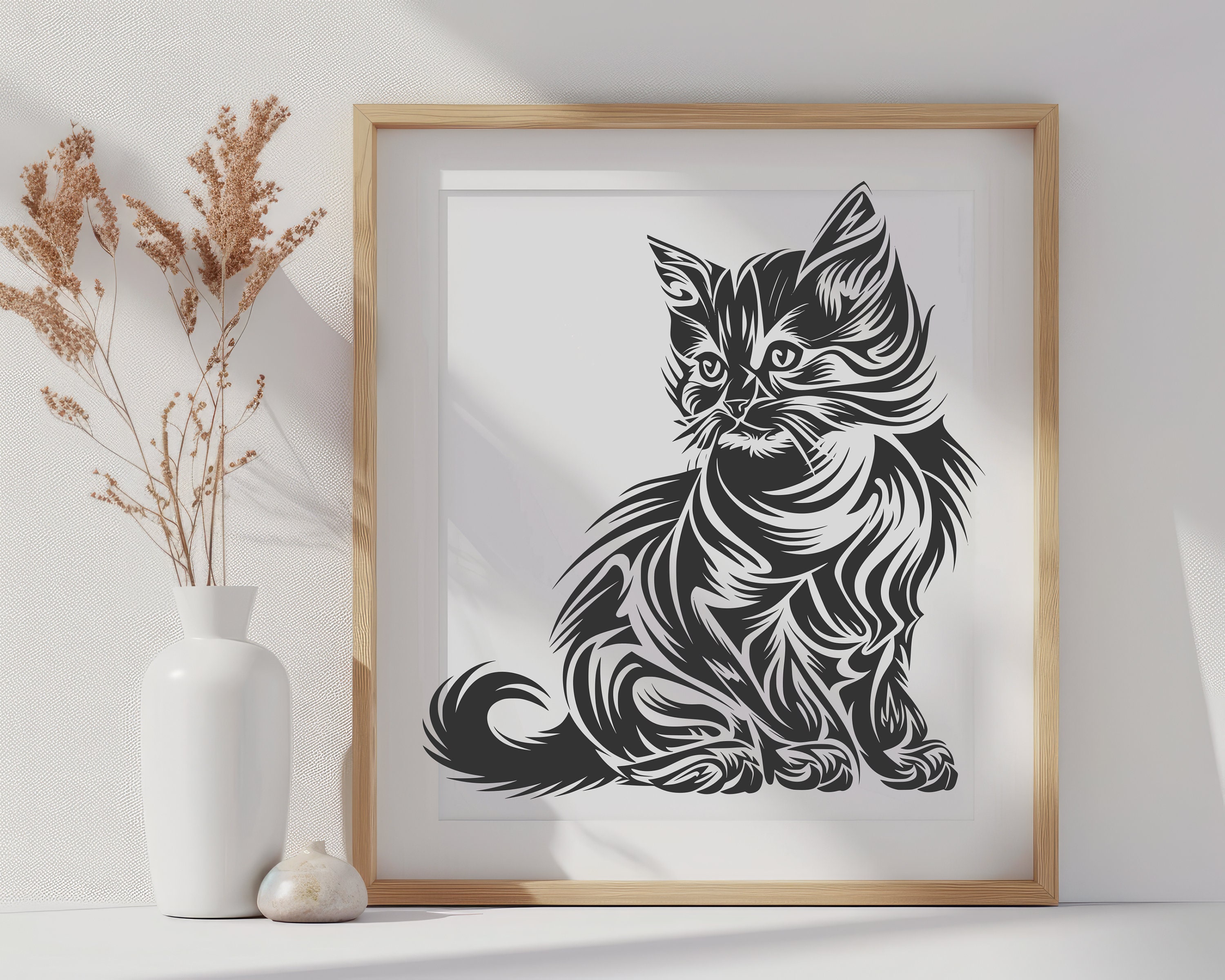 Kitten SVG Cat PNG Bundle, Digital Vector Artwork, Printable Pet PDF ...