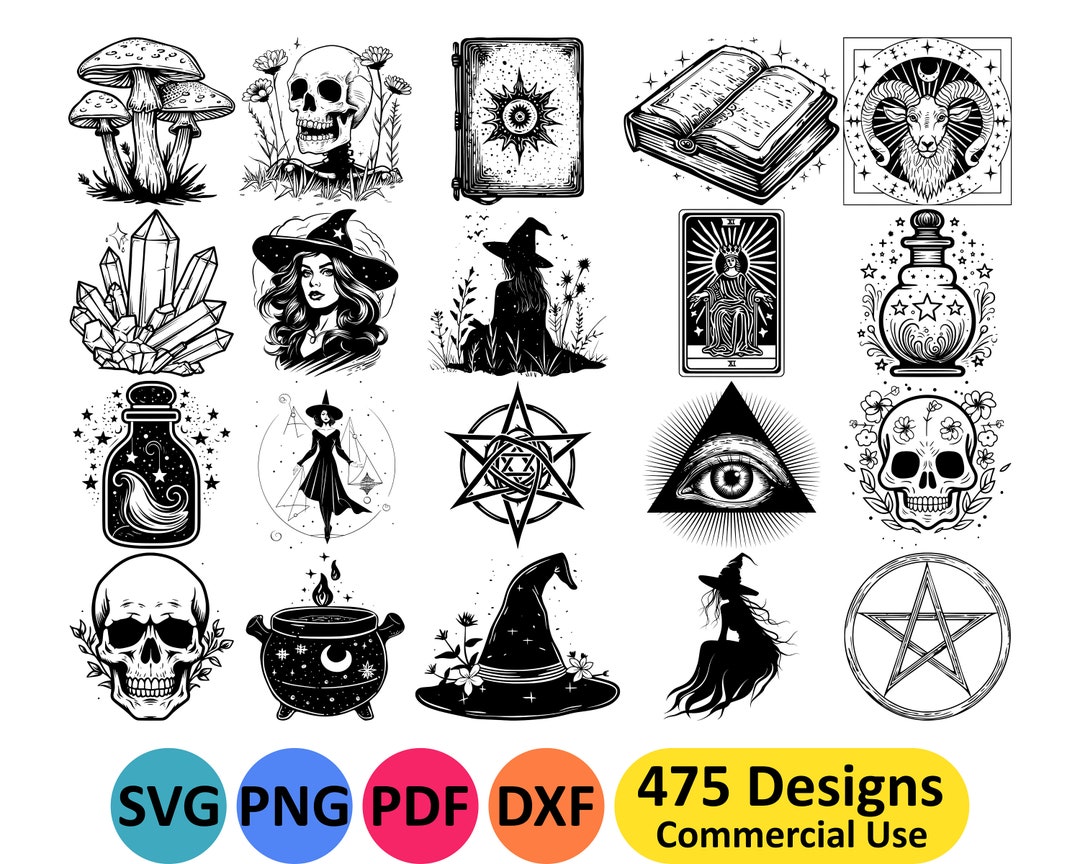 Witchy SVG Bundle Gothic, 475 Different Mystical, Celestial and ...
