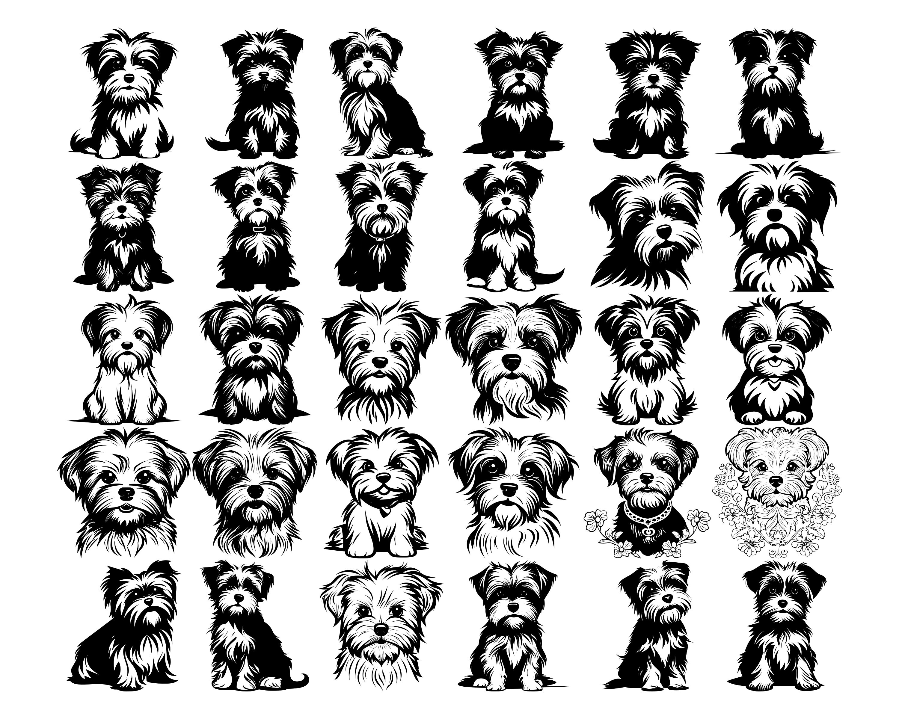 Morkie SVG Bundle - 97 Different Dog Svg Designs of Morkies - Etsy