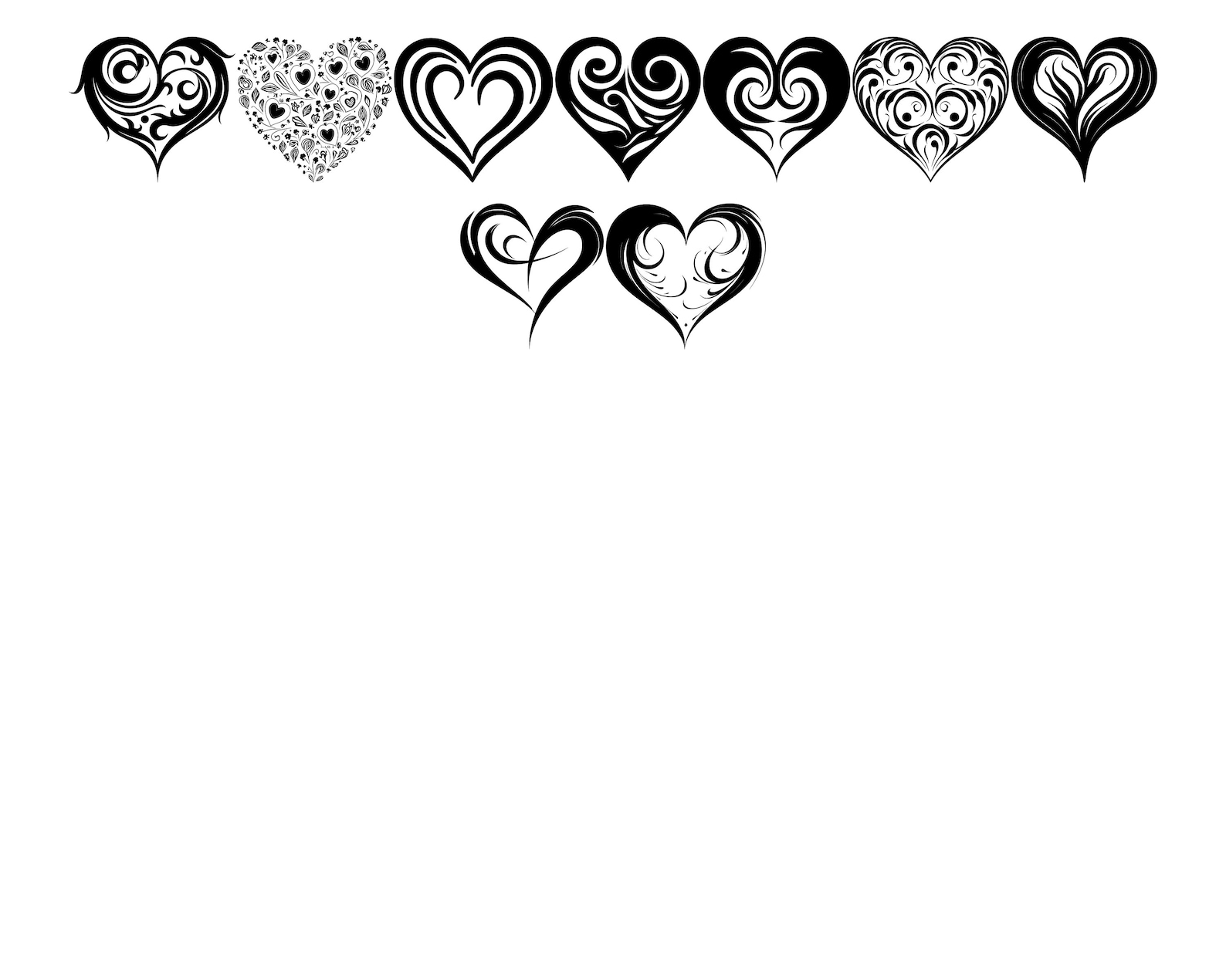 Heart SVG Bundle 260 Different Designs of Cute Hearts, Love Hearts and ...