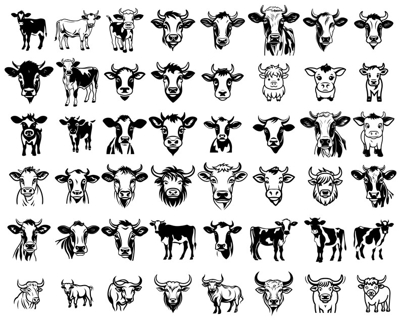 Cow SVG Bundle 277 Different Designs of Cows Including Highland Cow SVG ...