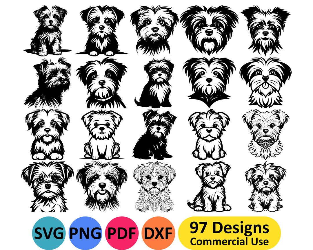 Morkie SVG Bundle - 97 Different Dog Svg Designs of Morkies - Etsy