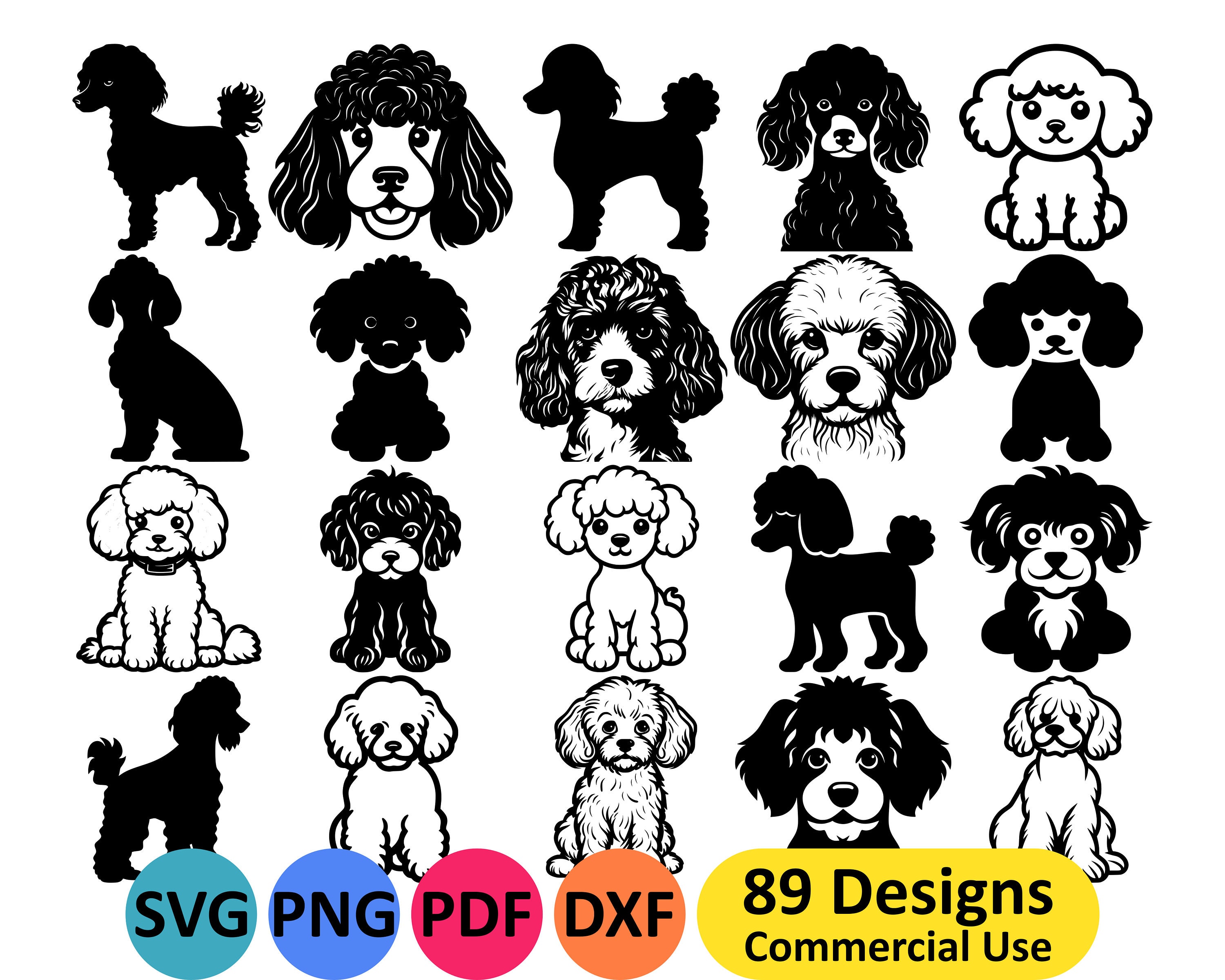 Poodle SVG Bundle - 89 Different Dog Svg Designs of Poodles - Etsy