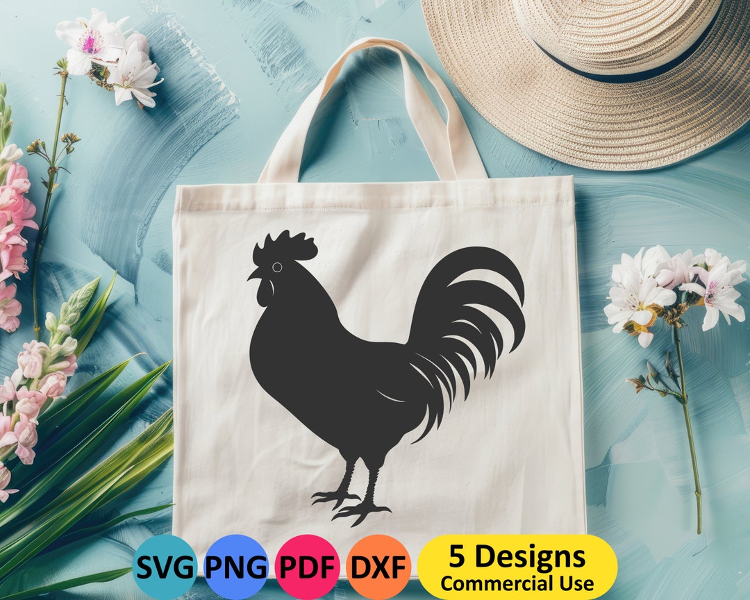 Chicken SVG Cockerel PNG Silhouette Clipart, Drawings for Easter ...
