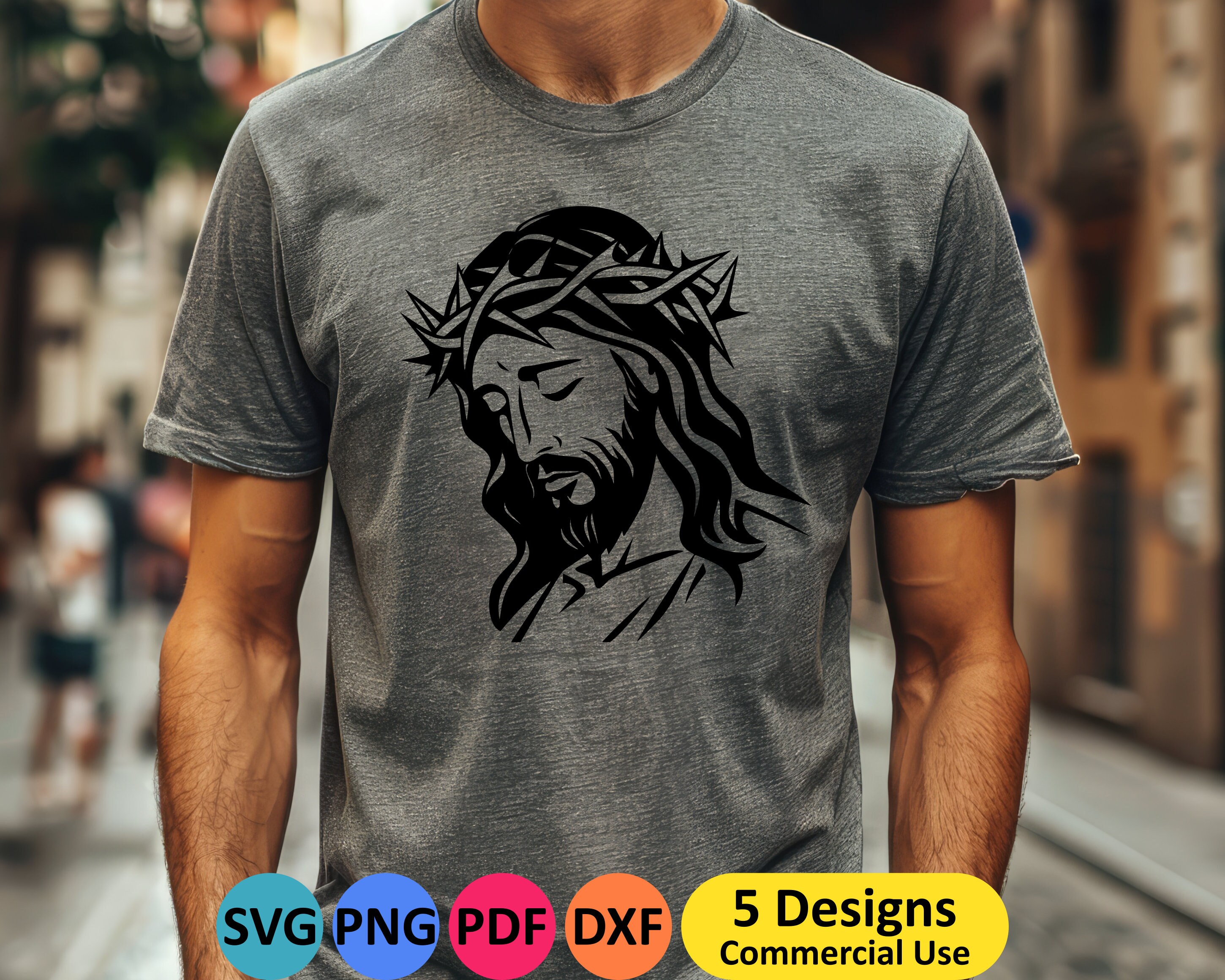 Jesus Christ SVG Christian PNG Template for Cricut, Crucifix Decal for ...