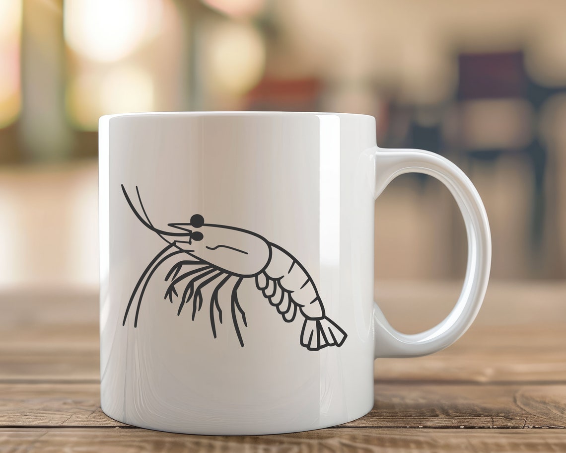 Shrimp SVG Prawn PNG Seafood Cartoon Drawing for Digital Download ...