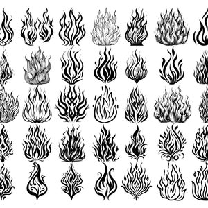 Flames SVG Fire PNG Digital Artwork for Download, Printable PDF Flame ...