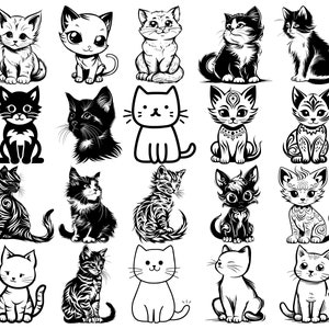 Kitten SVG Cat PNG Bundle, Commercial Use Digital Images for Animal ...