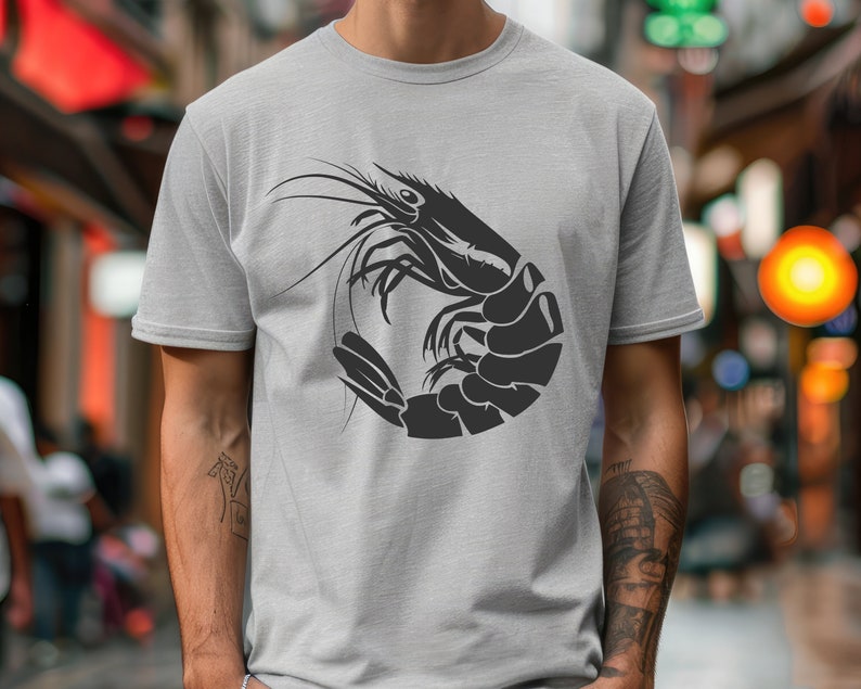 Shrimp SVG Prawn PNG Seafood Template for Digital Download, Sea ...