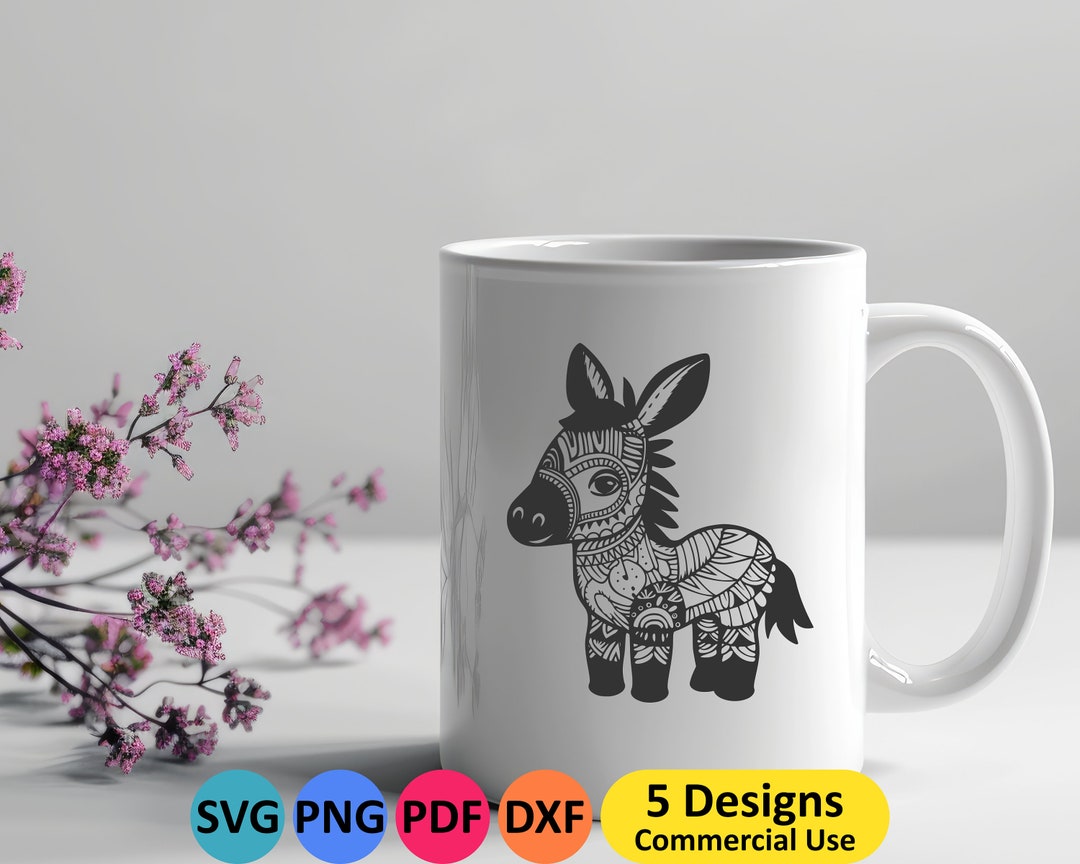 Donkey SVG Animal Mandala PNG, Digital Art for Download, Printable ...
