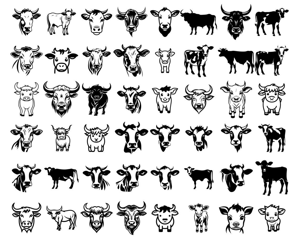 Cow SVG Bundle 277 Different Designs of Cows Including Highland Cow SVG ...