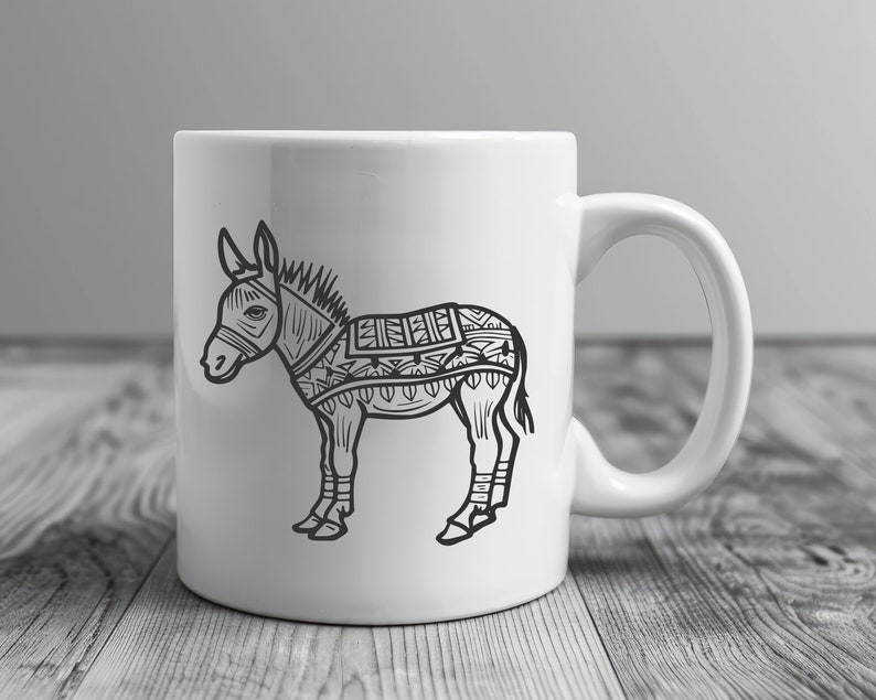 Donkey SVG Animal Mandala PNG, Digital Art for Download, Printable ...
