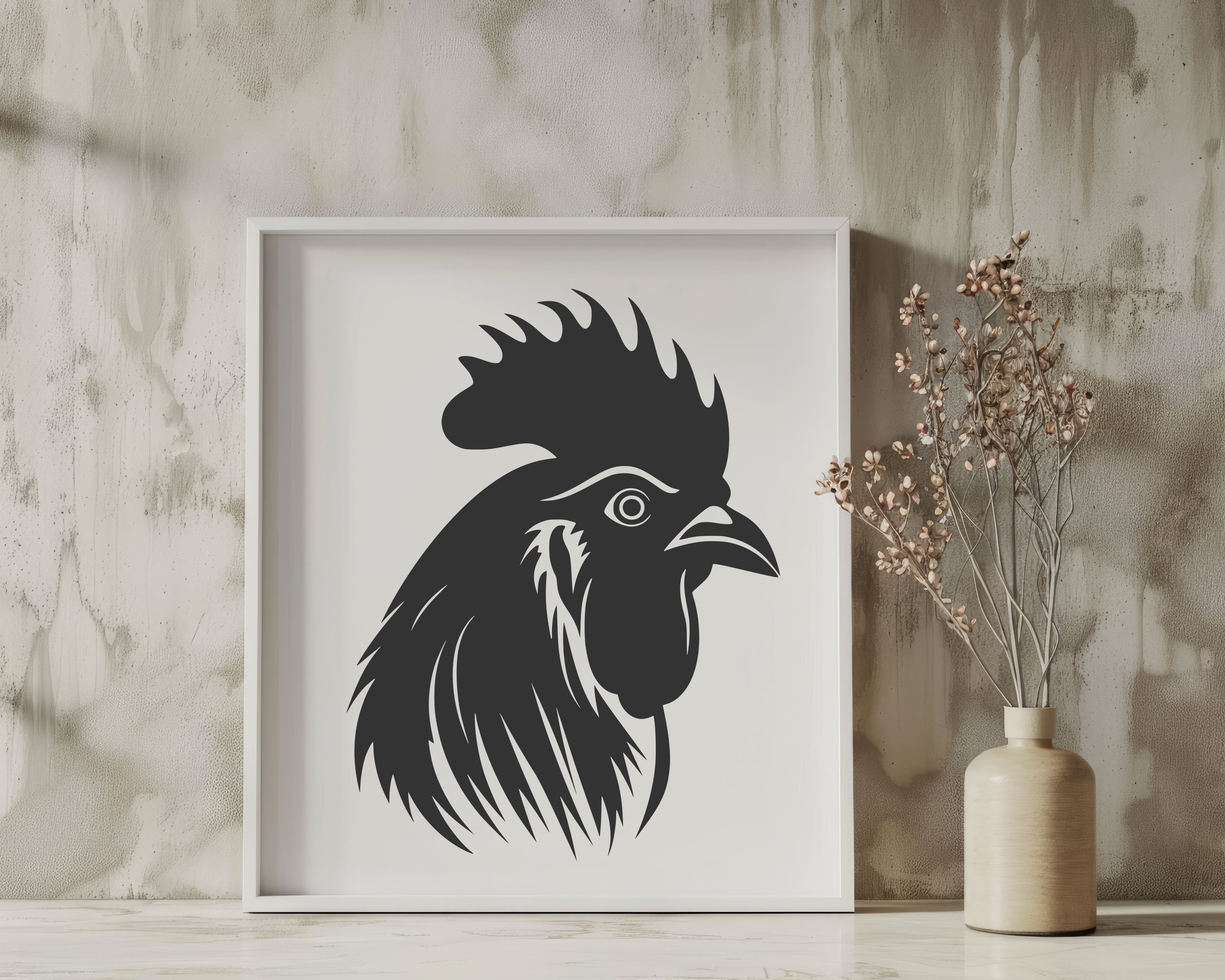 Chicken SVG Cockerel PNG Silhouette Clipart, Farm Yard Artwork Drawings ...