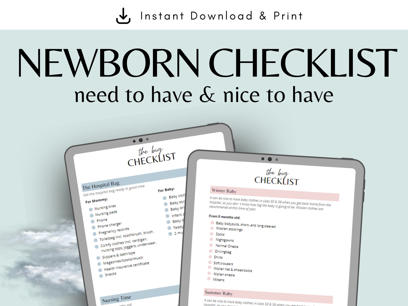 The Baby Checklist: the Need to Have & Nice to Have - Etsy