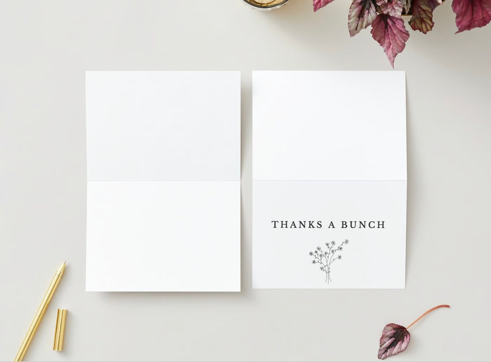 Thank You Card, Thanks a Bunch Card, Flower Thank You Card - Etsy