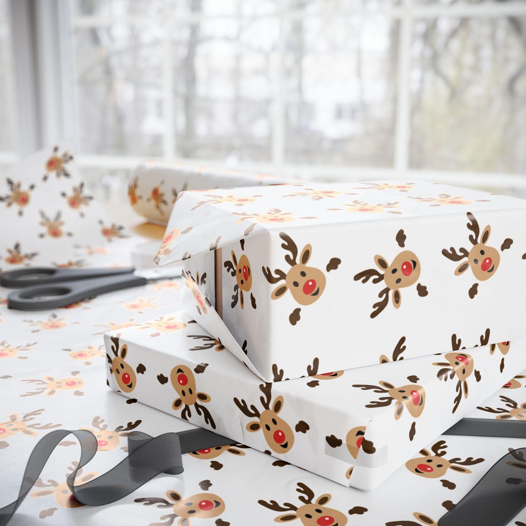 Reindeer Wrapping Paper, Christmas Wrapping Paper, Festive Holiday ...