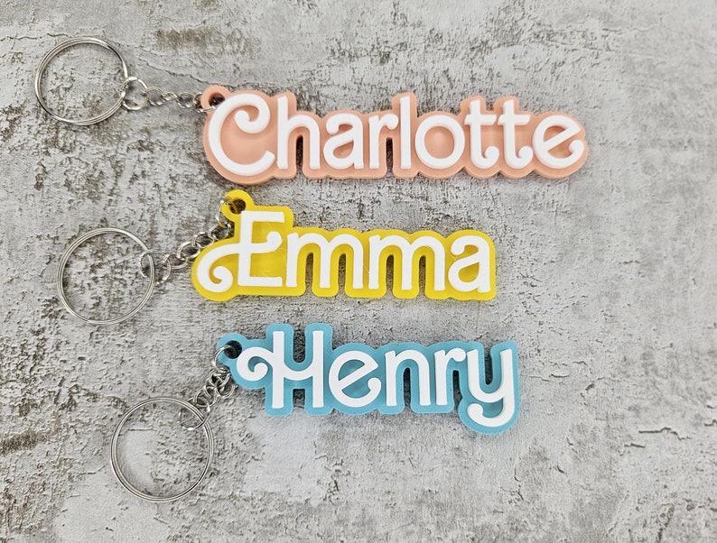 Customized 3D Key Chain Name Tag, Custom Colored Personalized Keychain ...