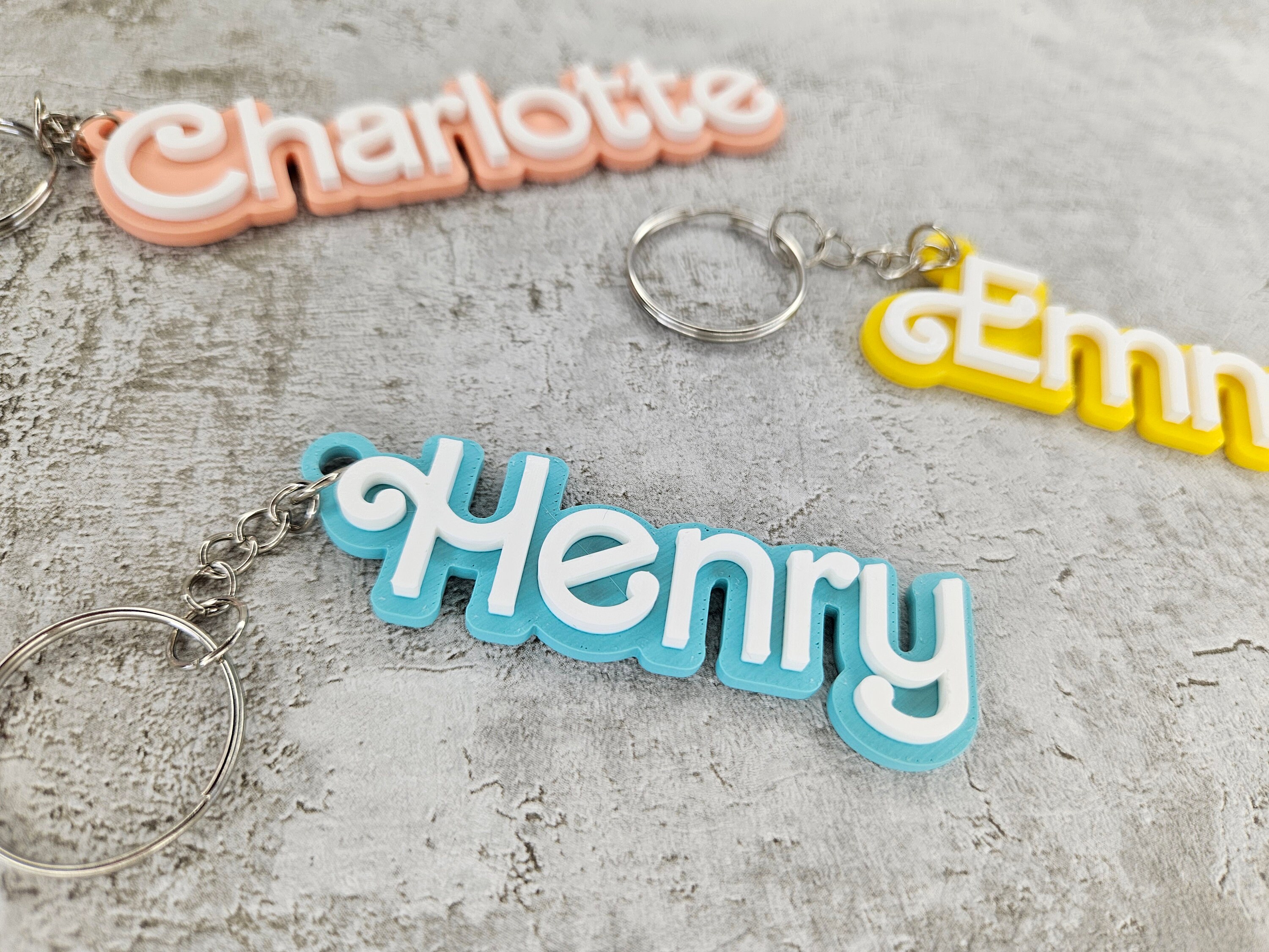 Customized 3D Key Chain Name Tag, Custom Colored Personalized Keychain ...