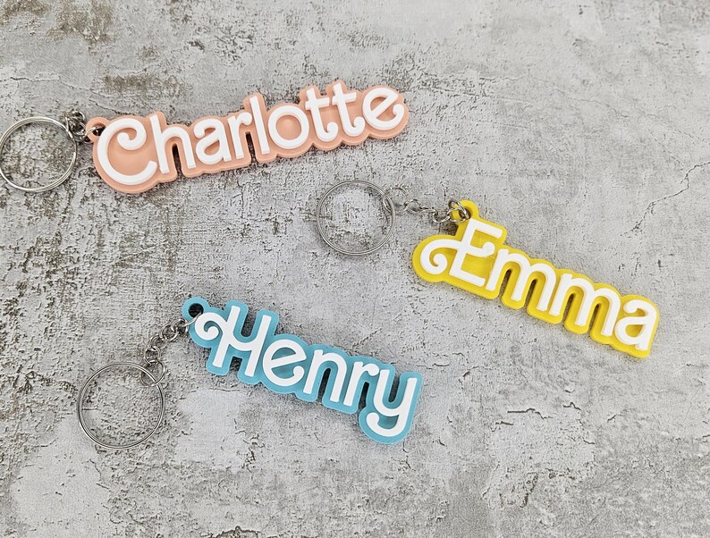 Customized 3D Key Chain Name Tag, Custom Colored Personalized Keychain ...
