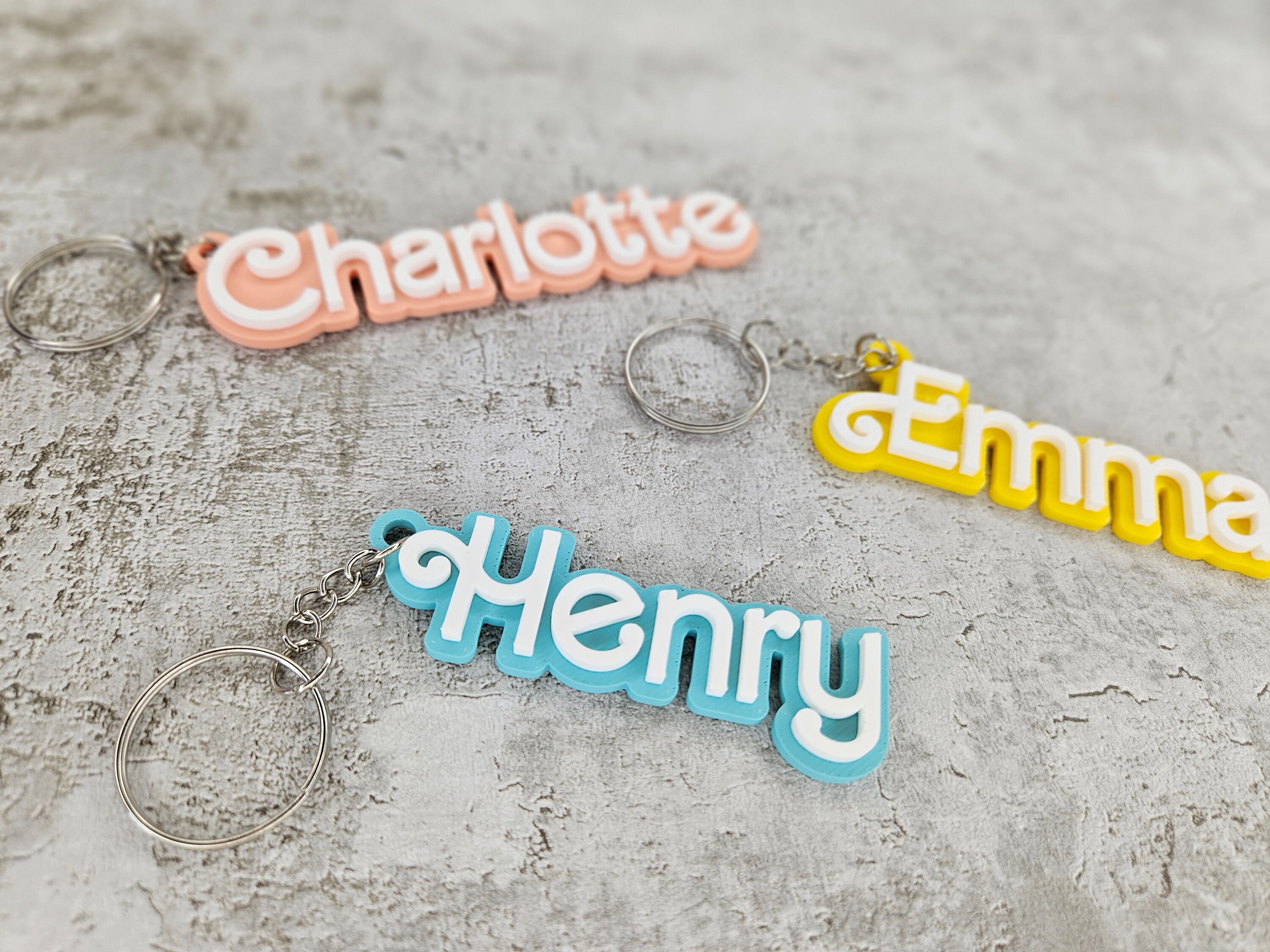 Customized 3D Key Chain Name Tag, Custom Colored Personalized Keychain ...
