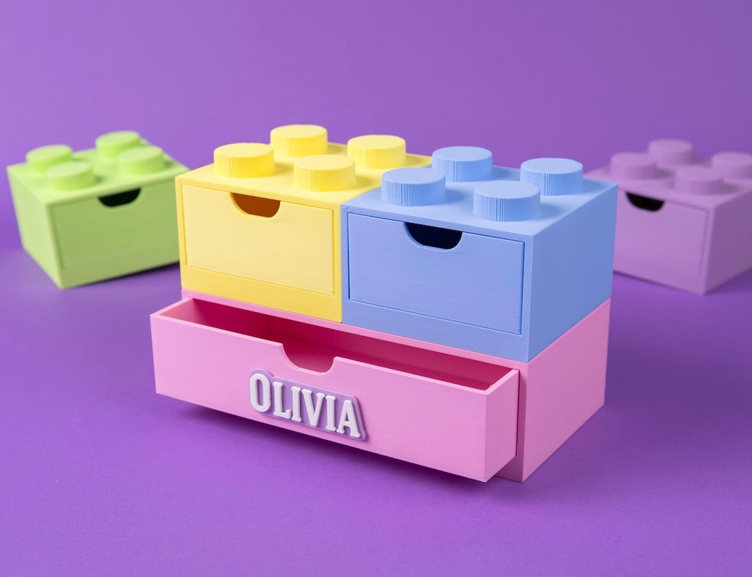 Personalized Stackable Desk Organizer. 3D Printed Building Block Design ...