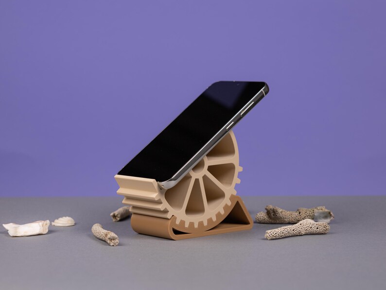 3D Model for Adjustable Angle Steampunk Style Phone Stand. Custom Phone ...