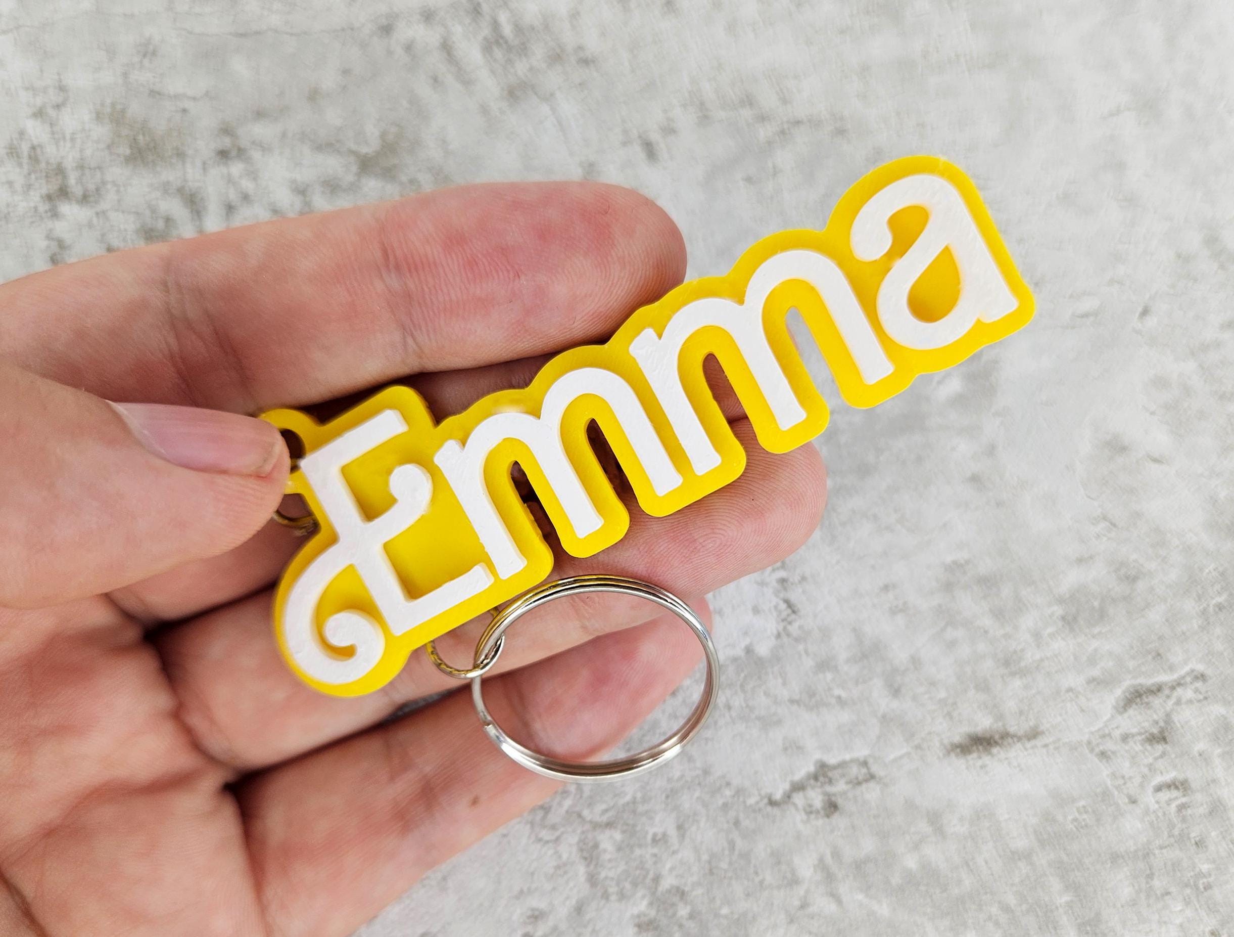 Customized 3D Key Chain Name Tag, Custom Colored Personalized Keychain ...