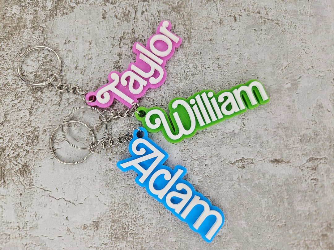 Custom 3D Key Chain Name Tag, Custom Colored Personalized Keychain ...