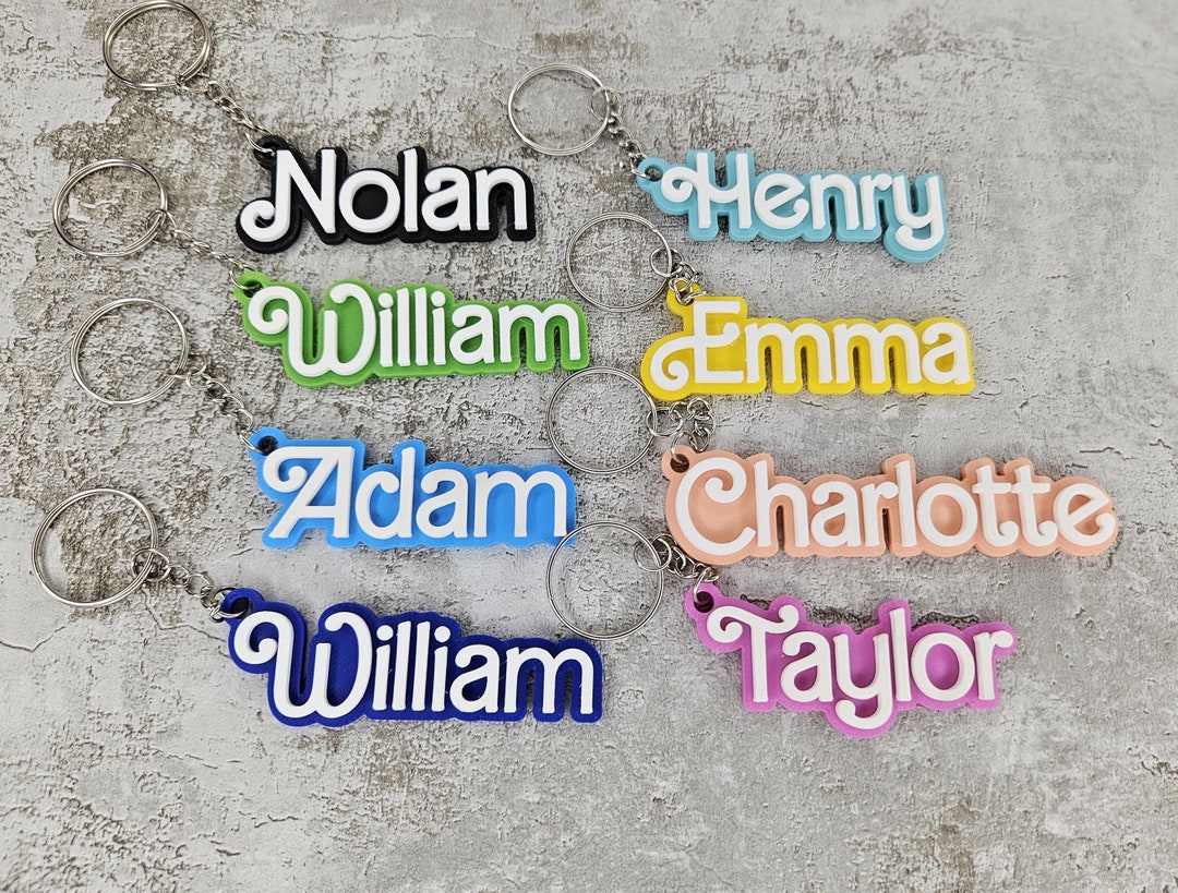 Colorful 3D Key Chain Name Tag, Custom Colored Personalized Keychain ...